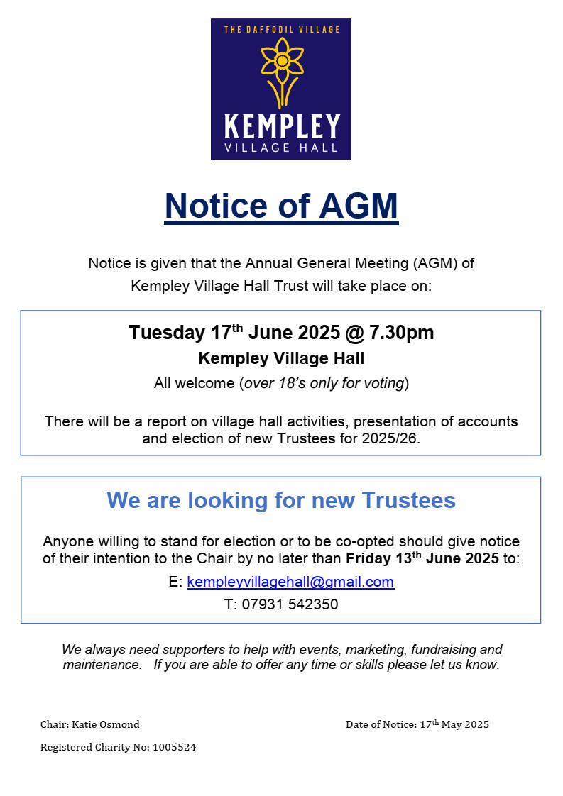 AGM - 2025 | Kempley Village Hall