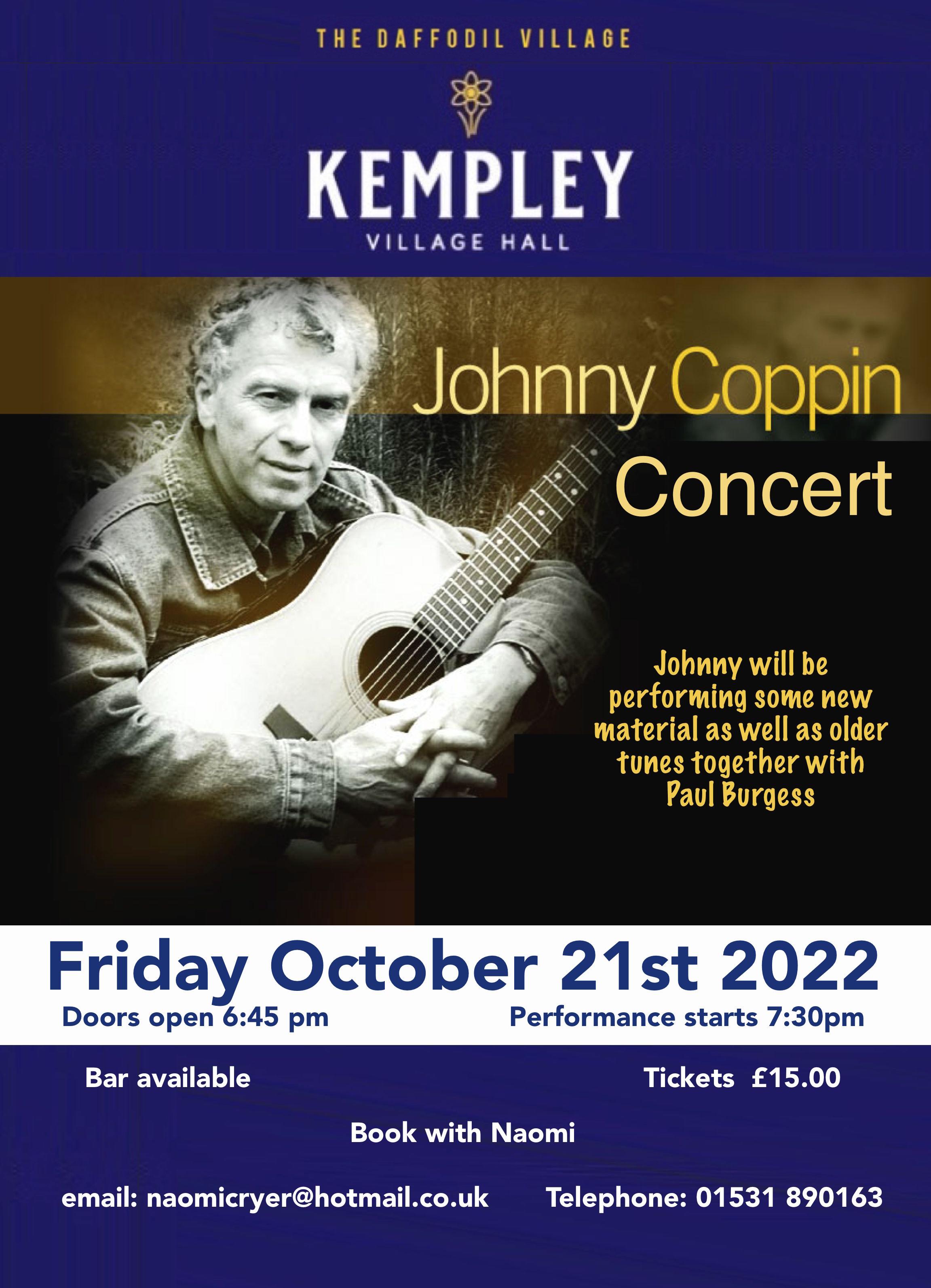 Johnny Coppin October 21st 2022 | Kempley Village Hall